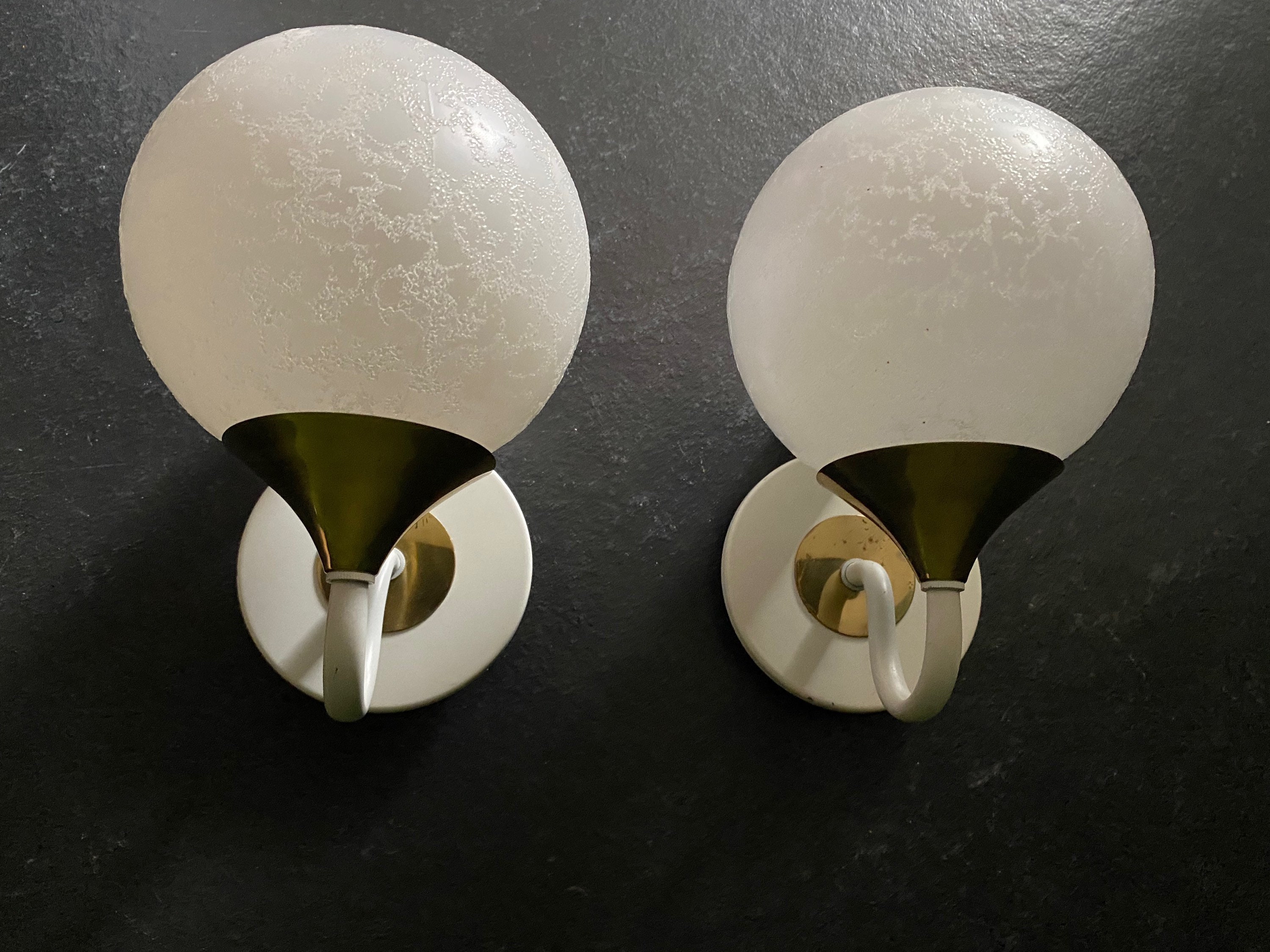 Pair of Mid Century Globe Sconces 60s Vintage - Etsy