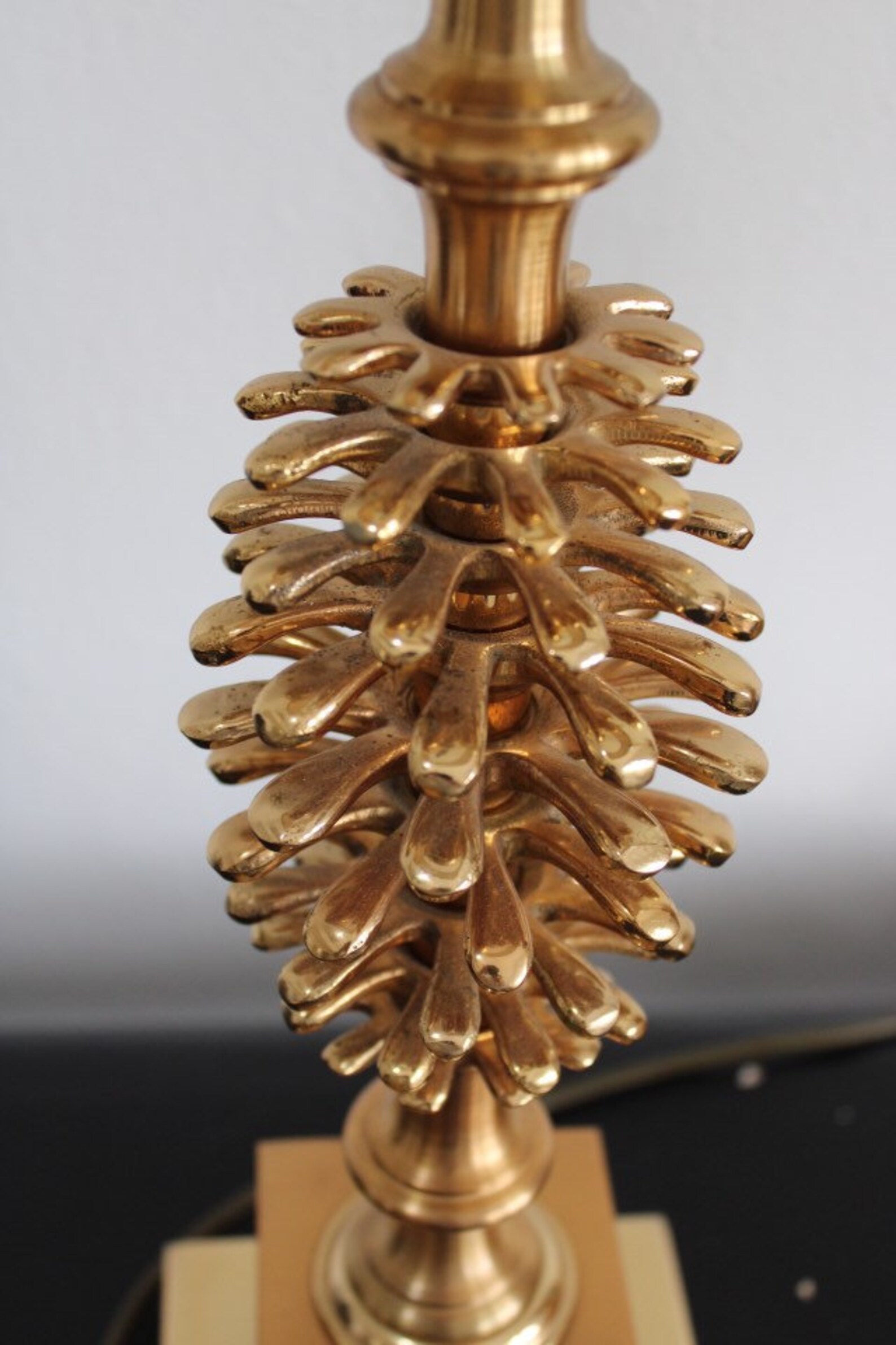 Maison Charles Gilt Pineapple Pinecone Palm Table Lamp | Etsy