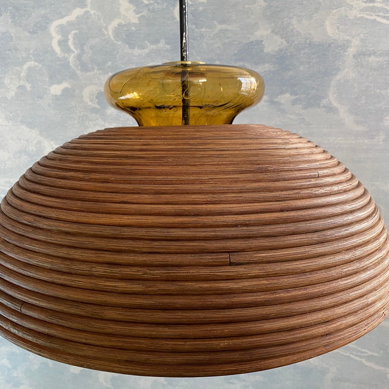 1960s Glass Pendant Light - Etsy