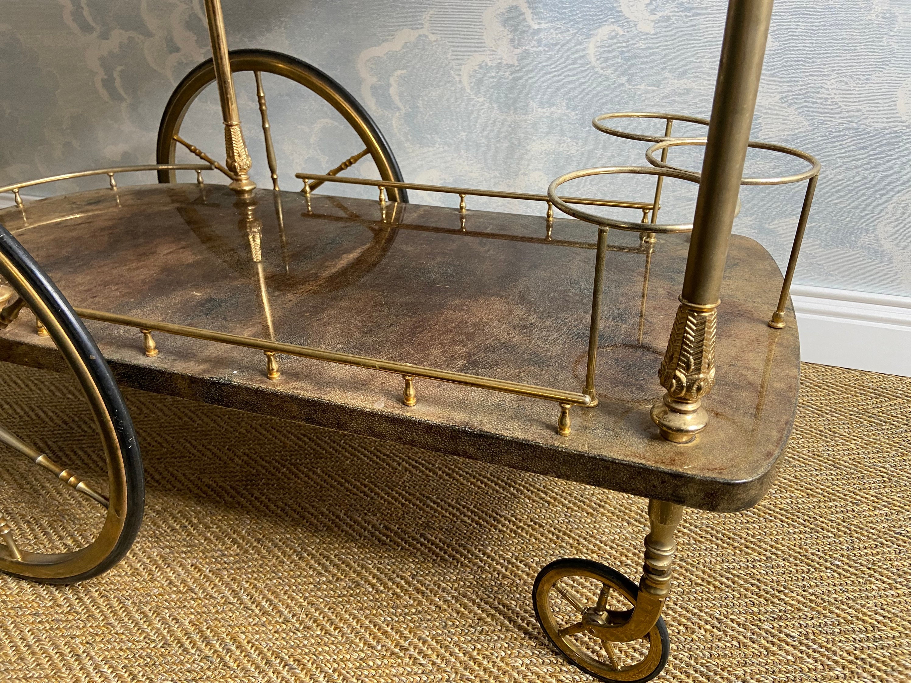 ALDO TURA Bar Cart Tea Trolly Vintage Italian Design With Brass - Etsy