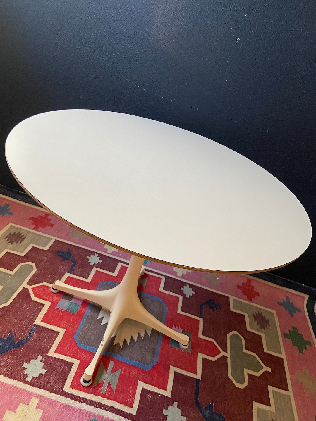 George Nelson Coffee Pedestal Table Model 5452 White 60s Mid Century ...