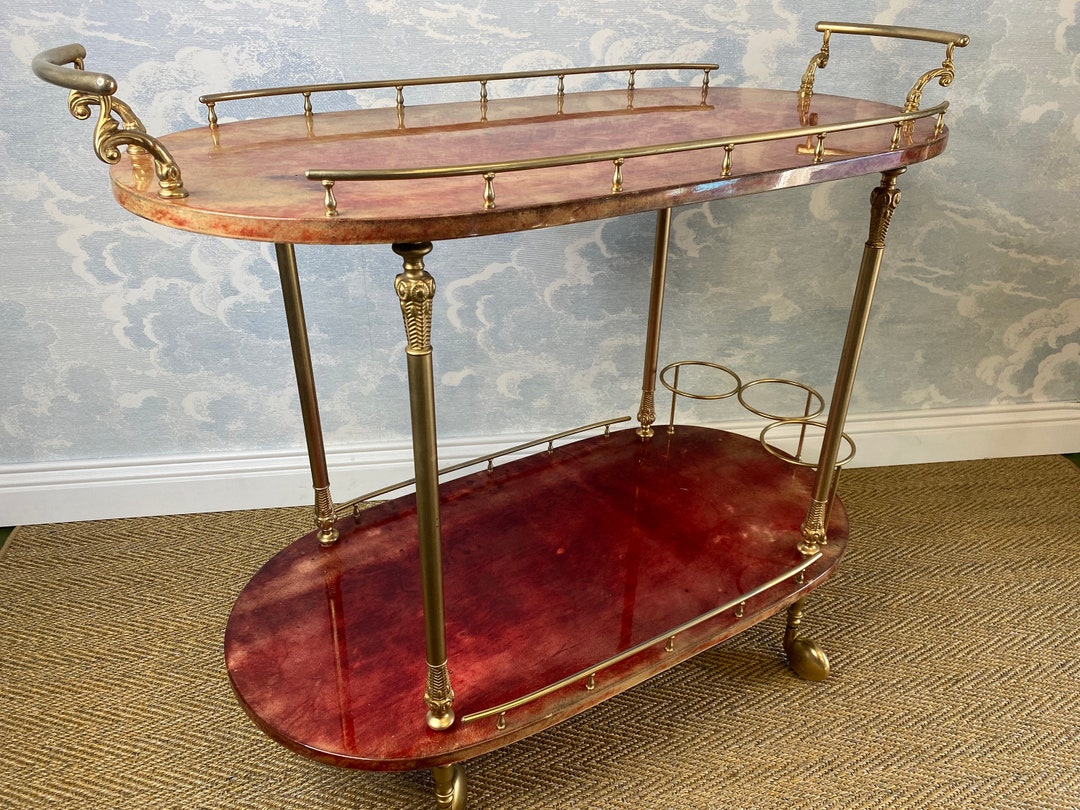 ALDO TURA Red Bar Cart Trolley Mid Century 60s - Etsy