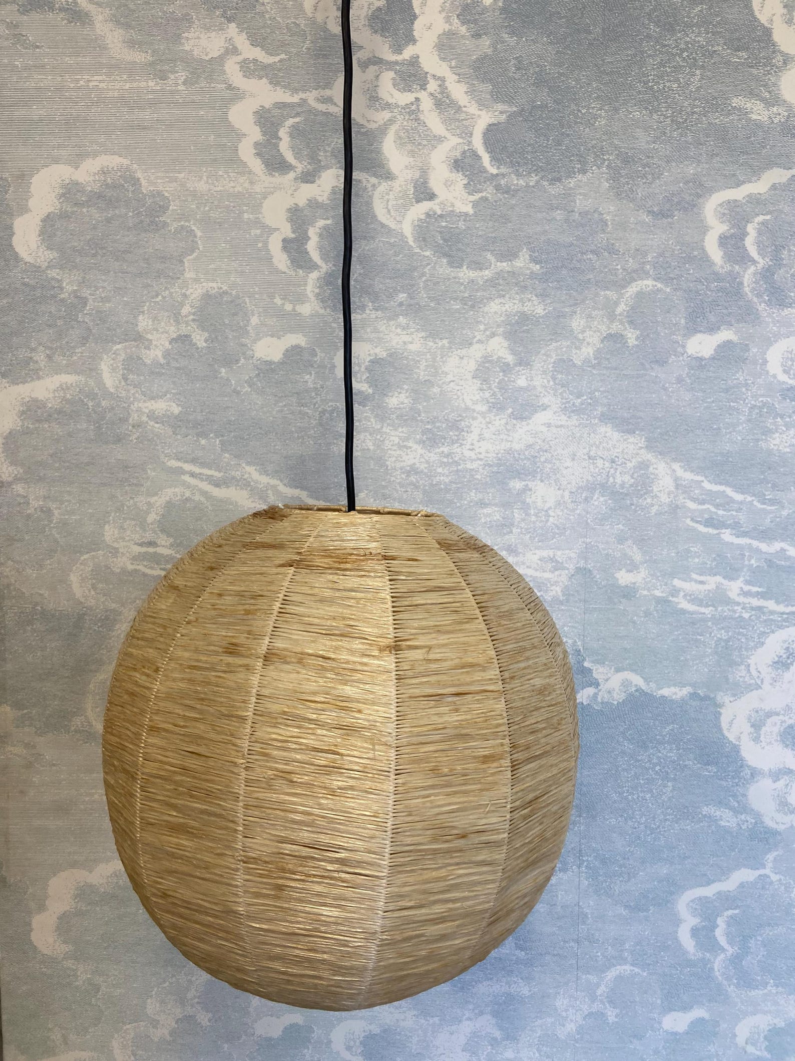 Bast Globe Pendant Light on Metal Frame, Germany Late 60s Early 70s - Etsy