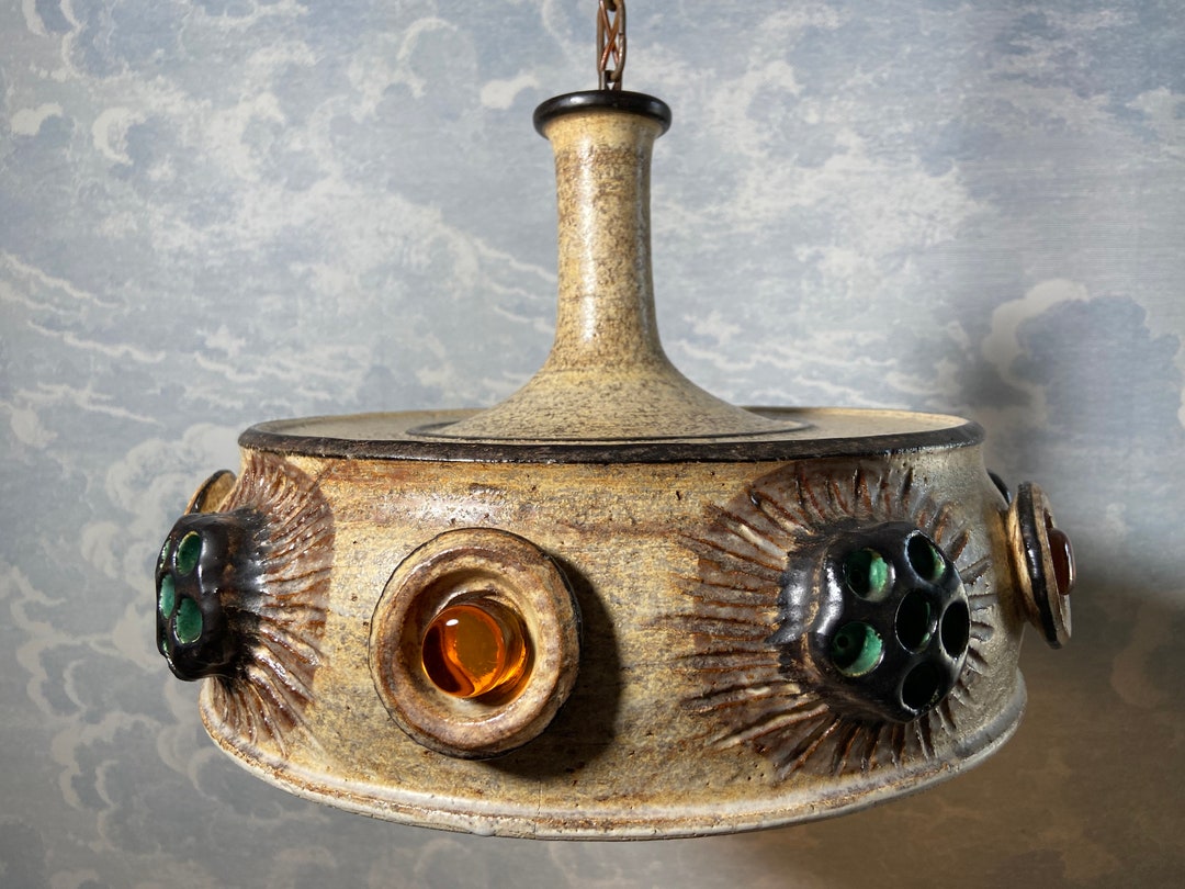 AXELLA Ceramic Pendant Lamp by Jette Hellerøe, Denmark 1970s, Mid ...