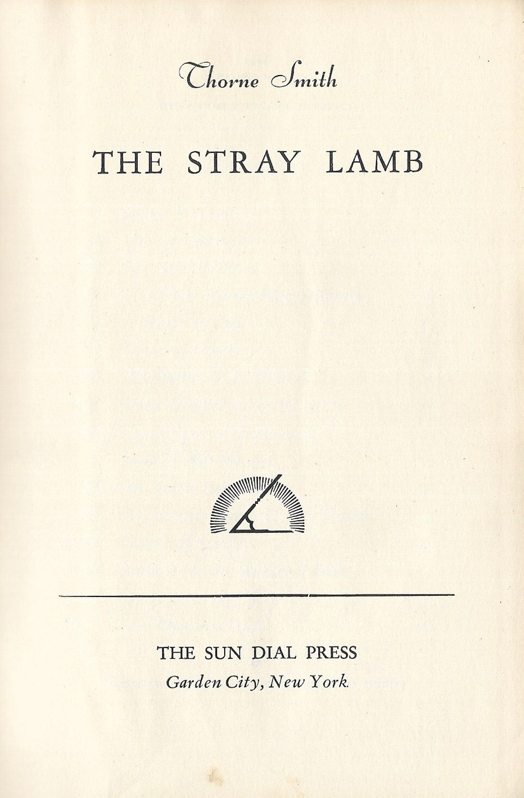 The Stray Lamb by Thorne Smith (1942 Hardcover, No Dust Jacket) Sun ...