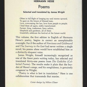 Poems by Hermann Hesse 1970 Trade Paperback, First Printing Selected ...
