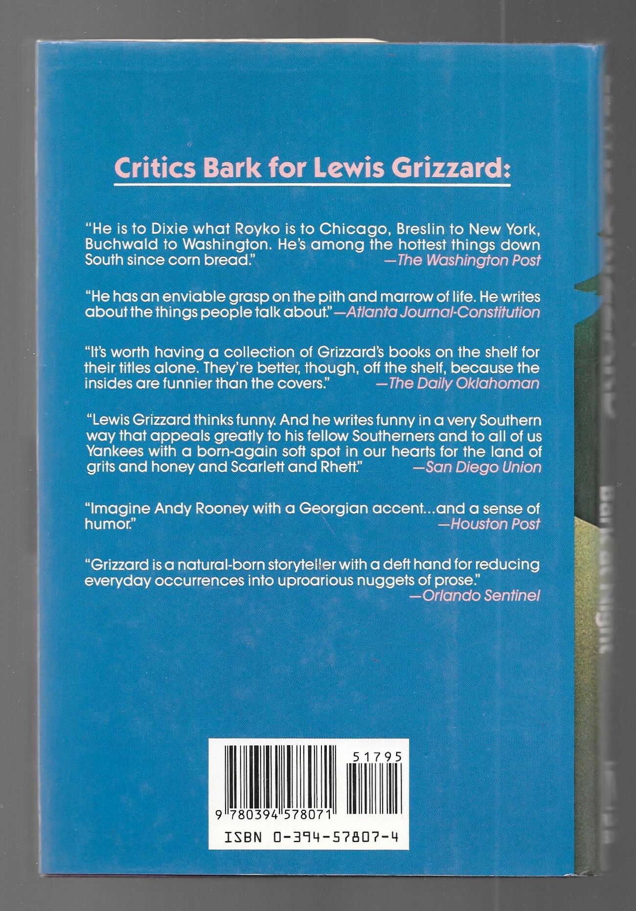 Chili Dawgs Always Bark at Night by Lewis Grizzard (1989 Hardcover With ...