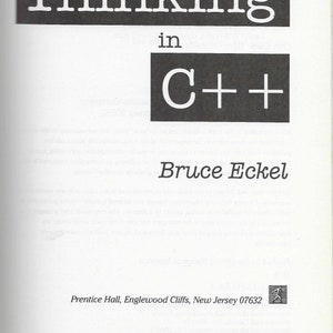 Thinking in C++ by Bruce Eckel (1995 Oversized Softcover) C++ Programming Guide ** Free Shipping ...