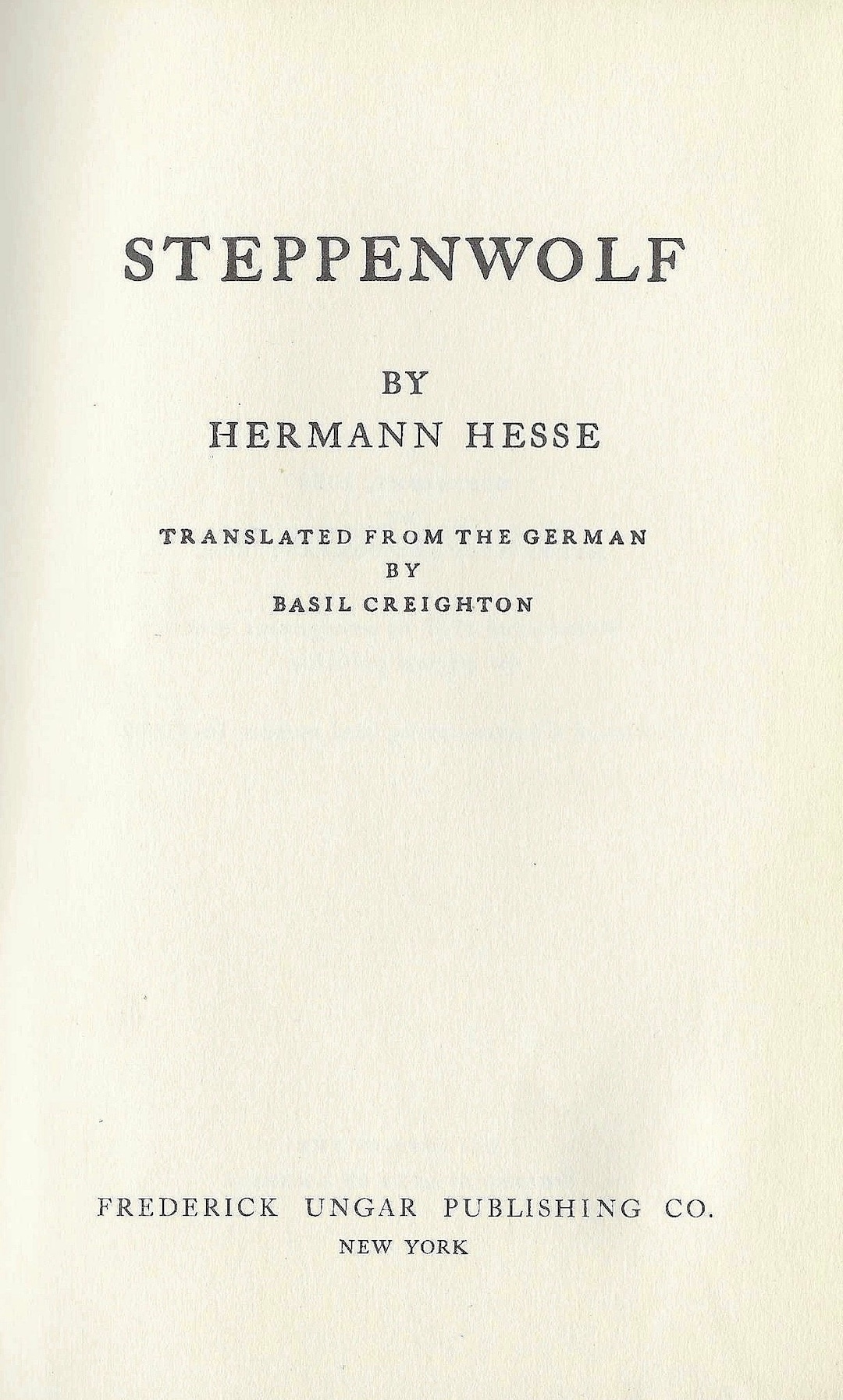 Steppenwolf by Hermann Hesse 1957 Hardcover, No Dust Jacket Frederick ...