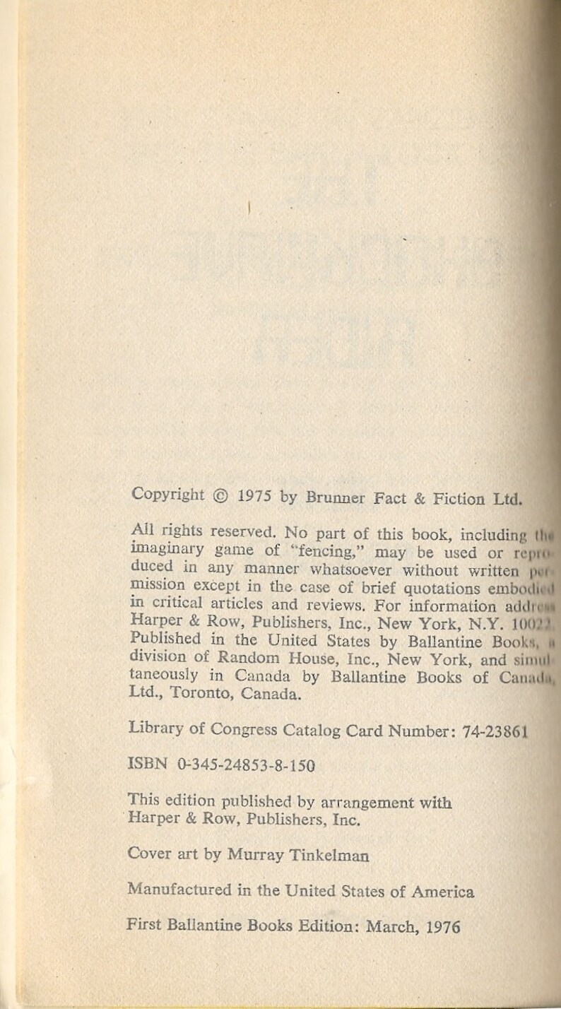 The Shockwave Rider by John Brunner 1976 Paperback the Most ...