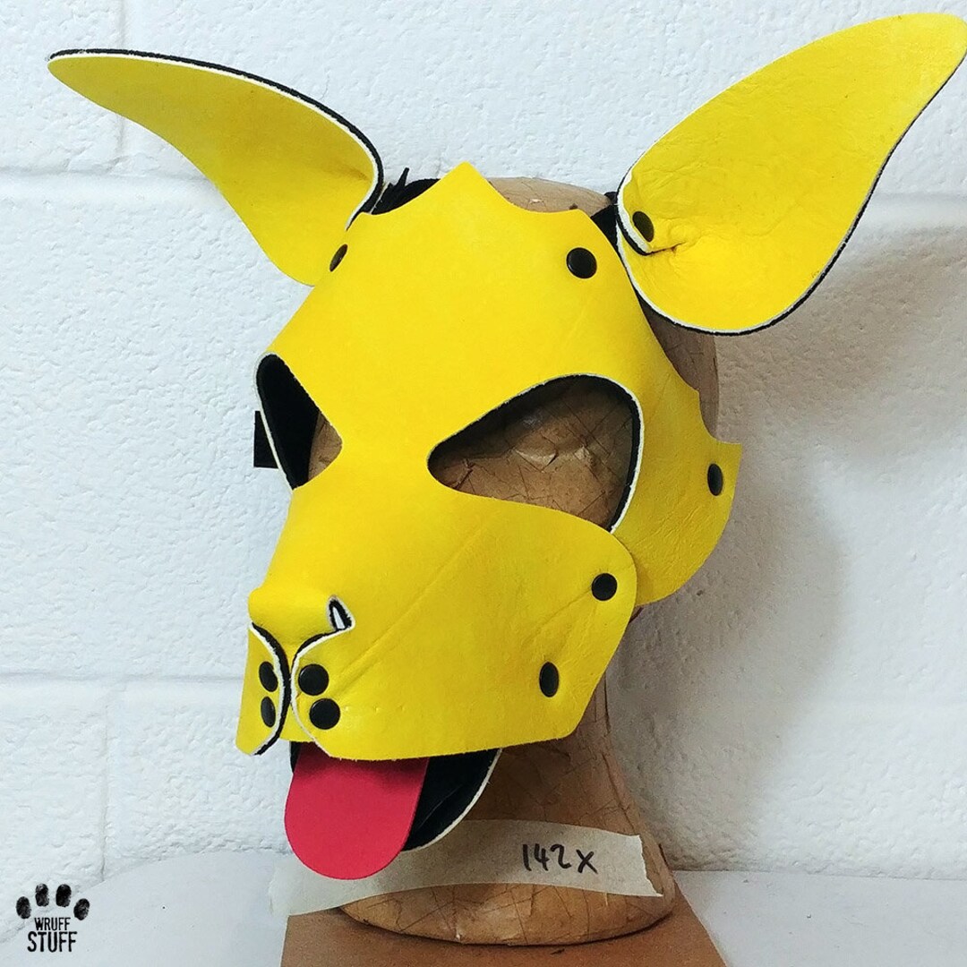 Leather/neoprene Pup Hood - Etsy