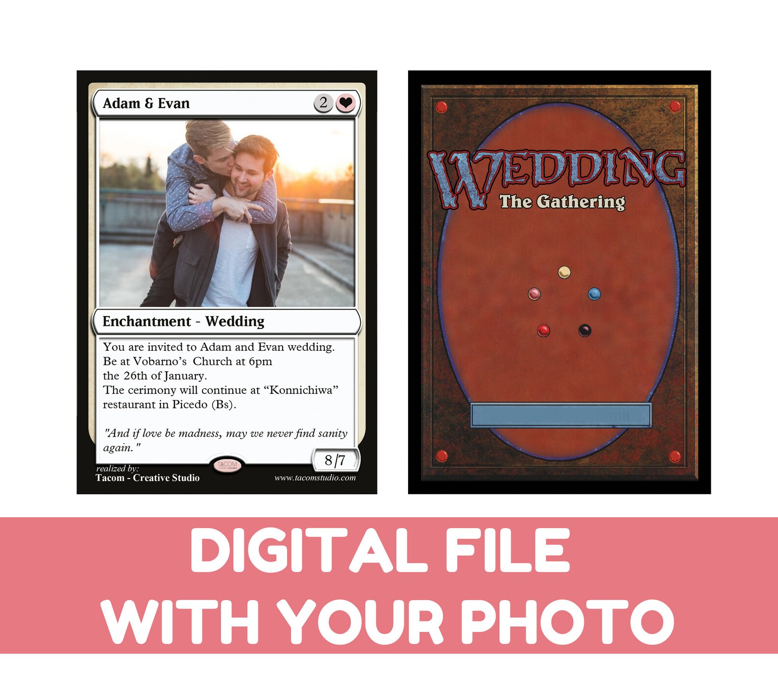 MTG Card Personalised Photo Nerd Wedding Invitation DIGITAL FILE - Etsy