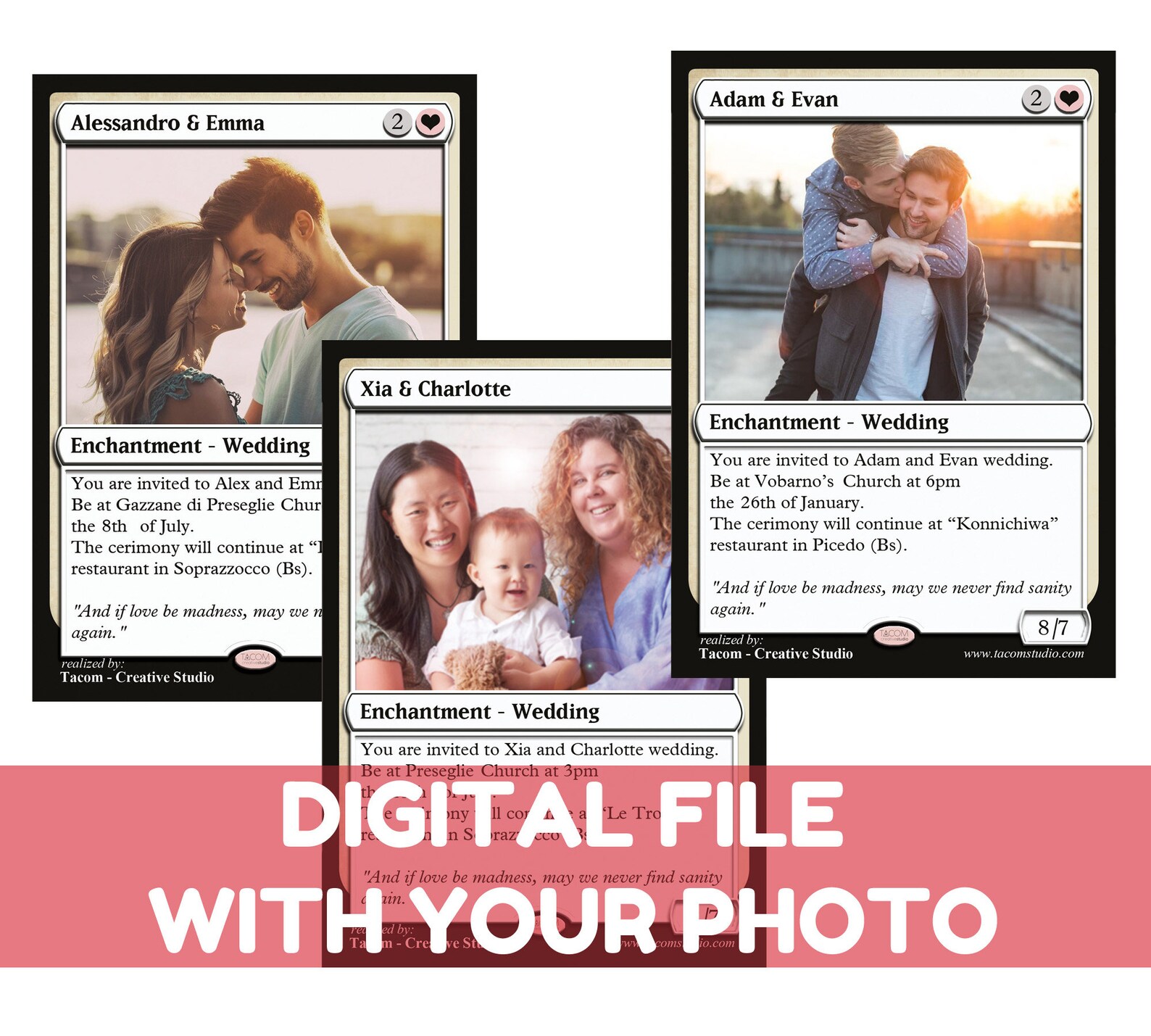 MTG Card Personalised Photo Nerd Wedding Invitation DIGITAL FILE - Etsy