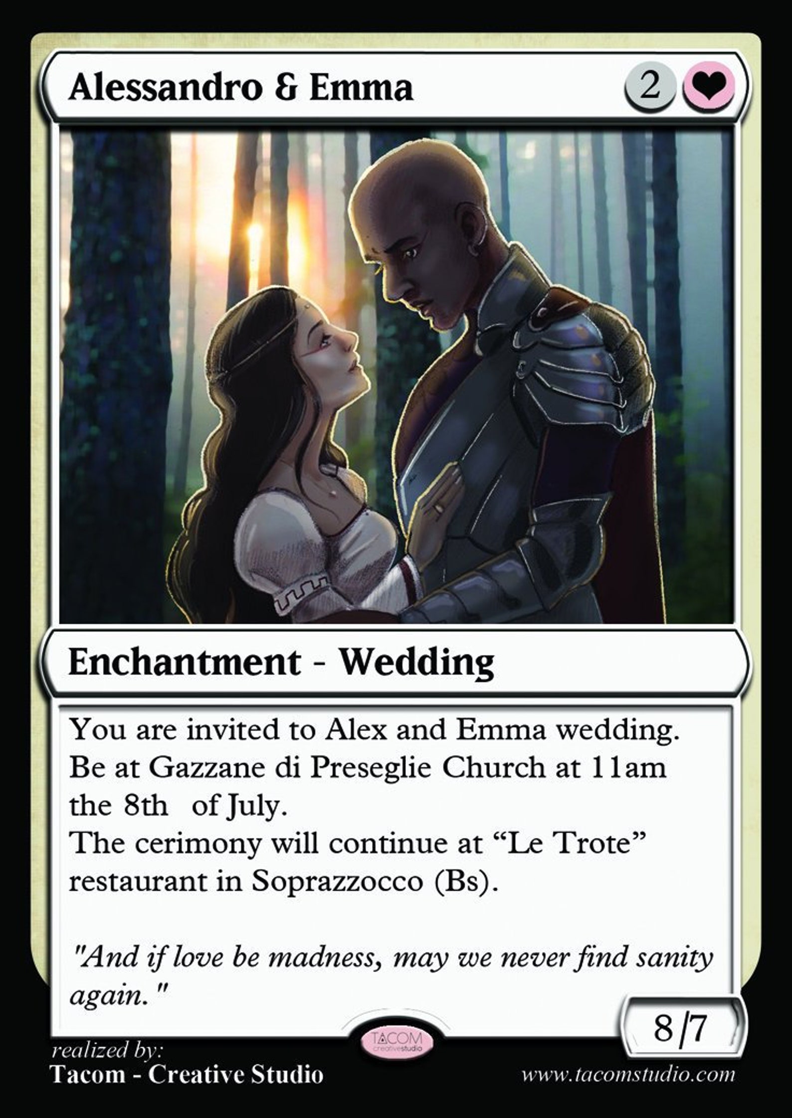 MTG Card Personalised Nerd Wedding Invitation DIGITAL FILE - Etsy