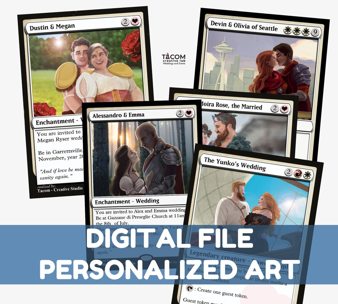 MTG Card Personalised Nerd Wedding Invitation DIGITAL FILE - Etsy