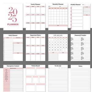 2025 Printable Planner PDF - Minimalist Monthly, Weekly & Daily ...