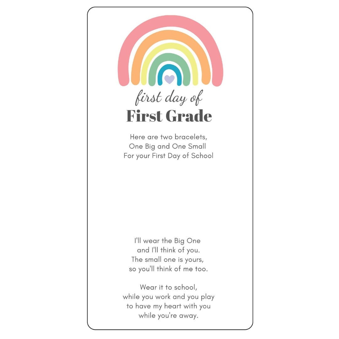 First Day of First Grade Poem Card Printable, First Day of School ...