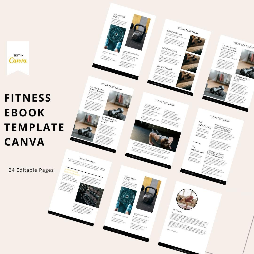 Fitness Ebook Template Workout Fitness Planner Ebook Exercise Template ...