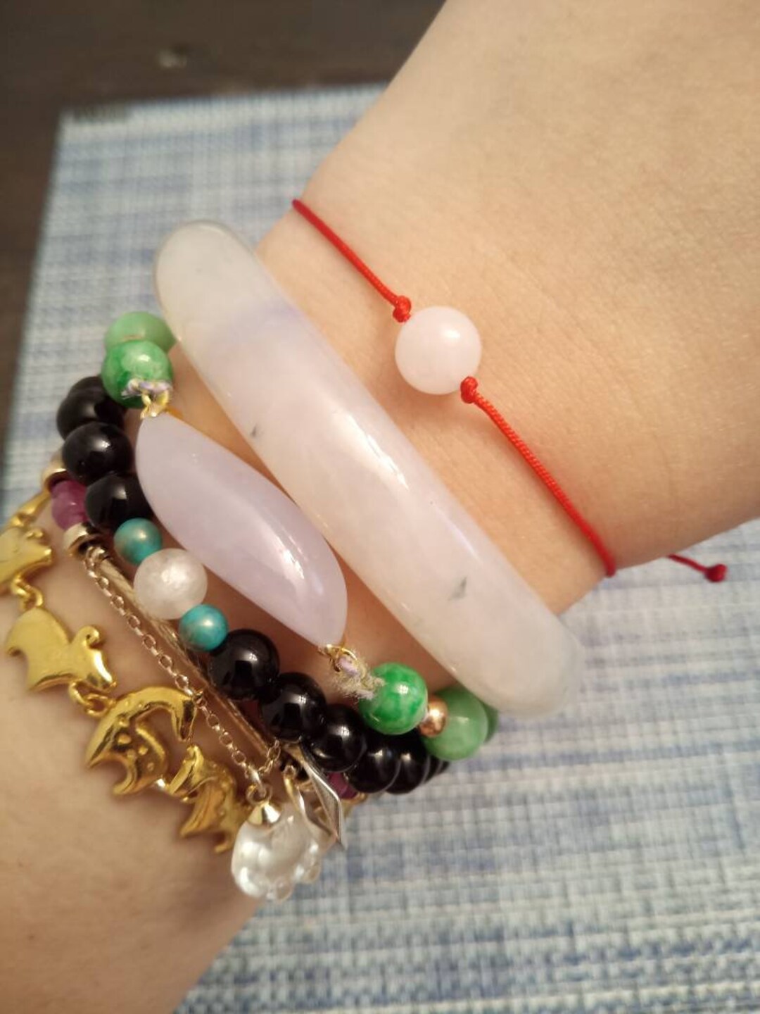 Burmese Jadeite Jade Red String Bracelet - Etsy