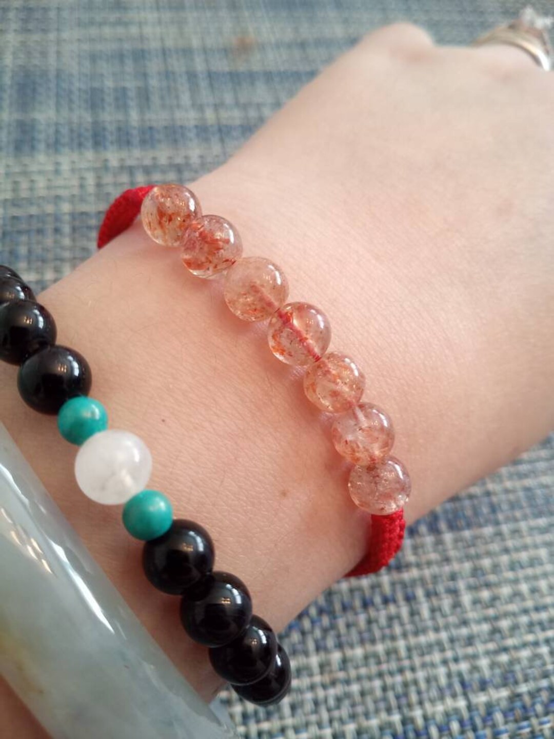 Natural Sunstone Red String Bracelet - Etsy