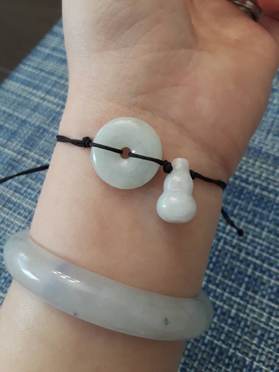 Natural Jadeite Jade Donut and Hulu Red String Rope Thread - Etsy