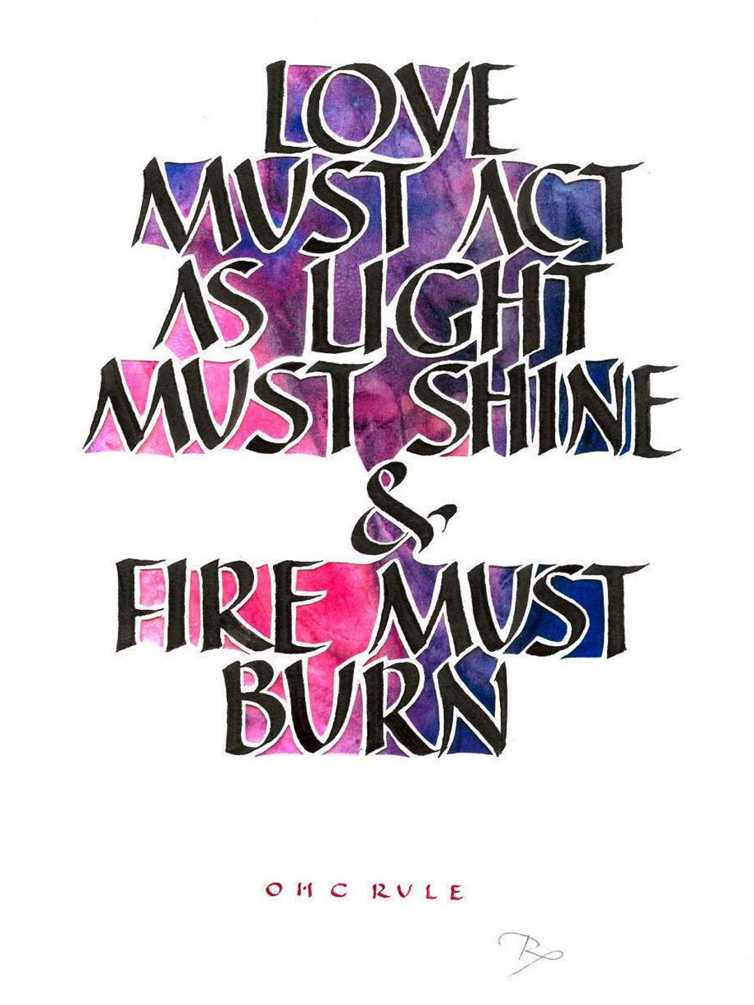 Love Must Act (II), Calligraphy Print by Br. Roy Parker, OHC (7022) - Etsy