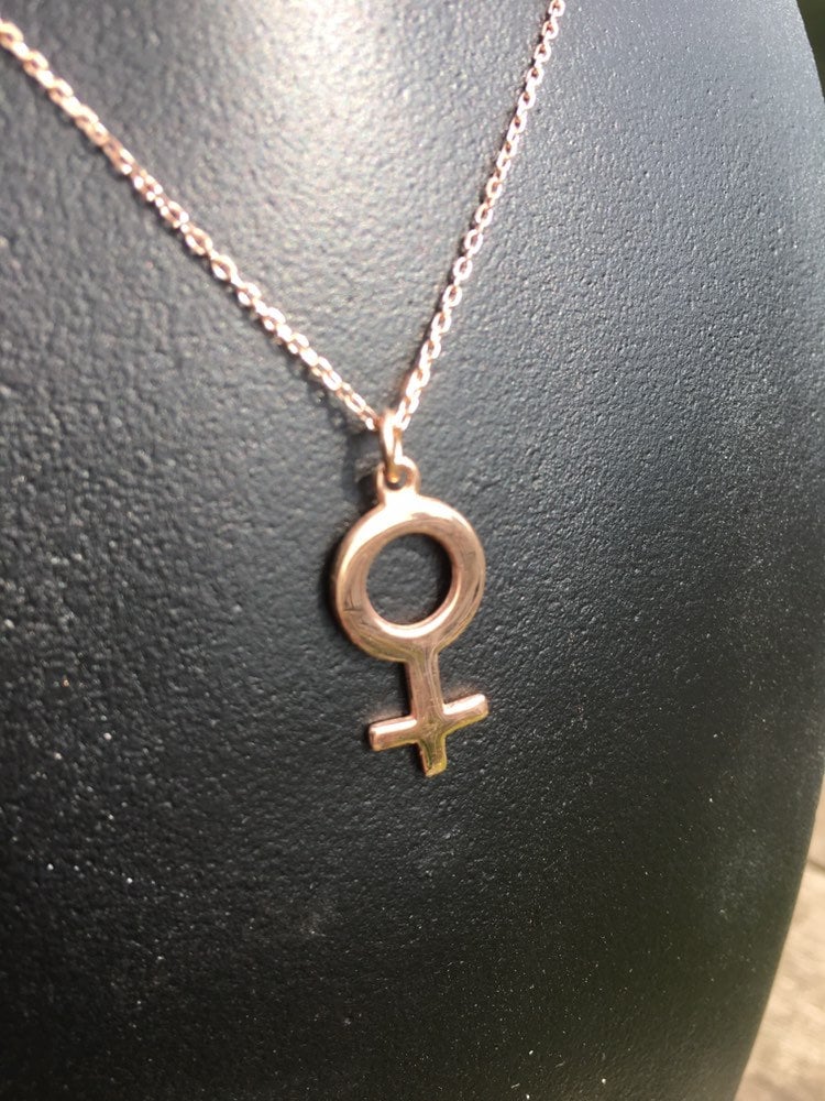 The Rose Effect Feminist Venus Symbol 925 Silver With a Rose Rhodium ...