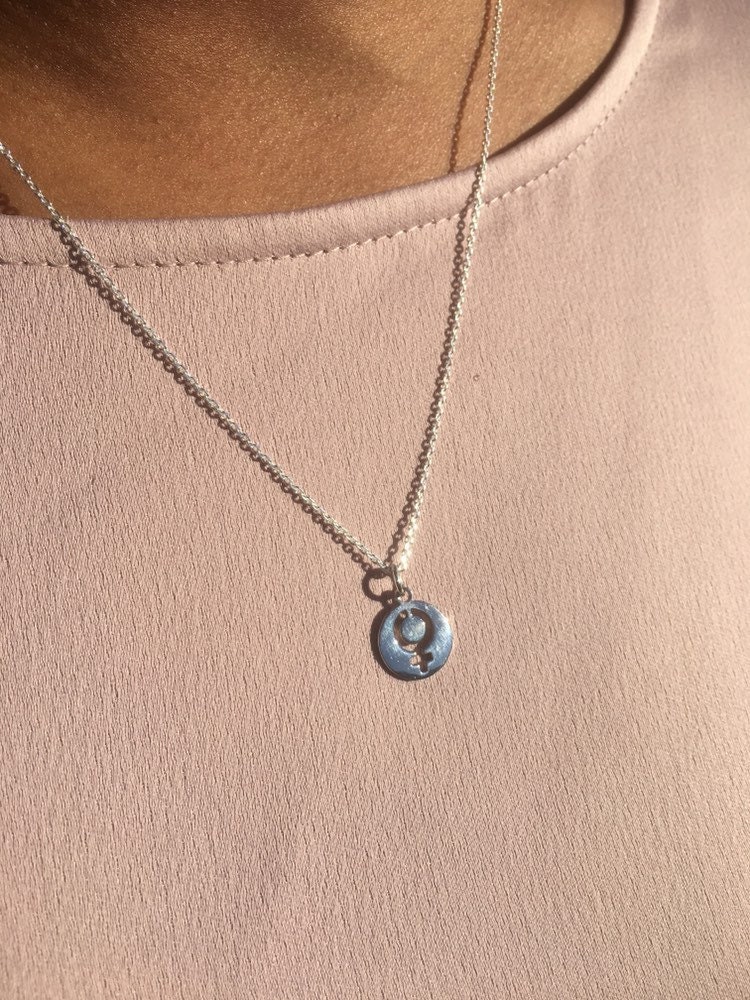 925 Silver Feminist Venus Symbol Stencil Pendant Necklace - Etsy