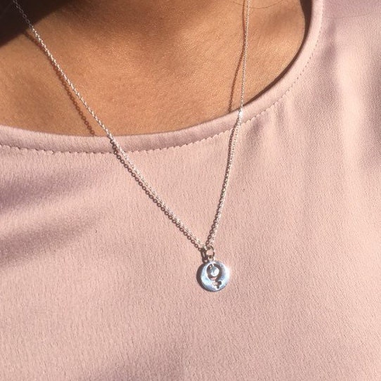 925 Silver Feminist Venus Symbol Stencil Pendant Necklace - Etsy
