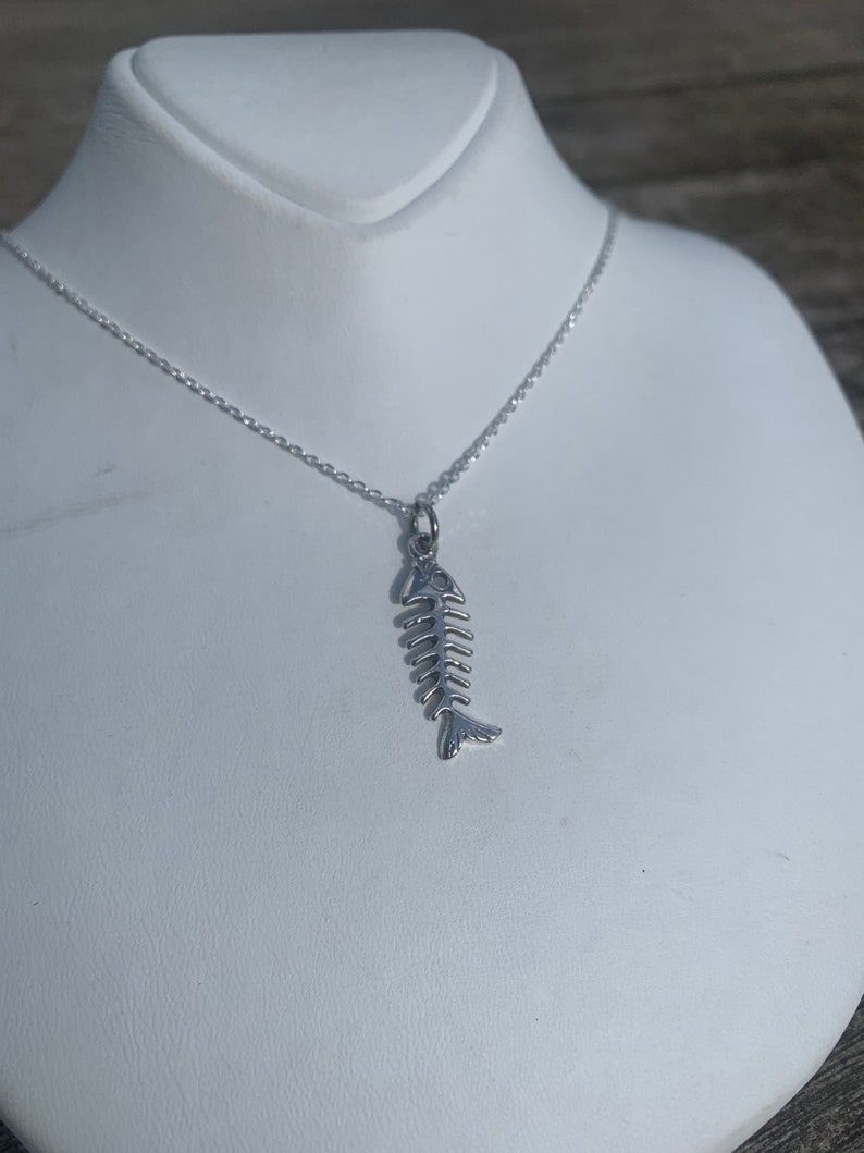 925 Silver Fish Bone Skeleton Necklace - Etsy