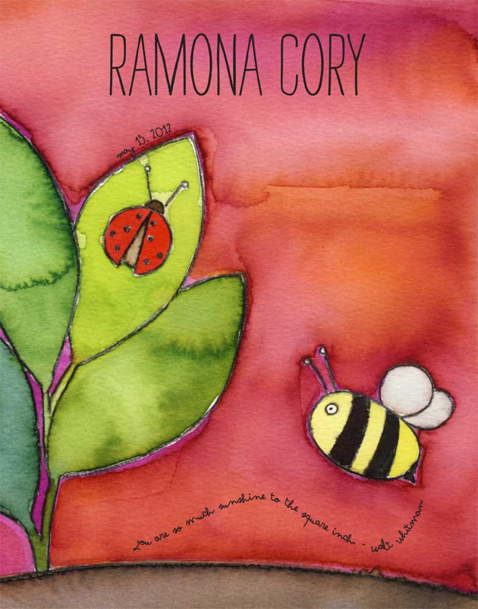 Snuggle Bugs - Watercolor Personalized Name Print - Etsy