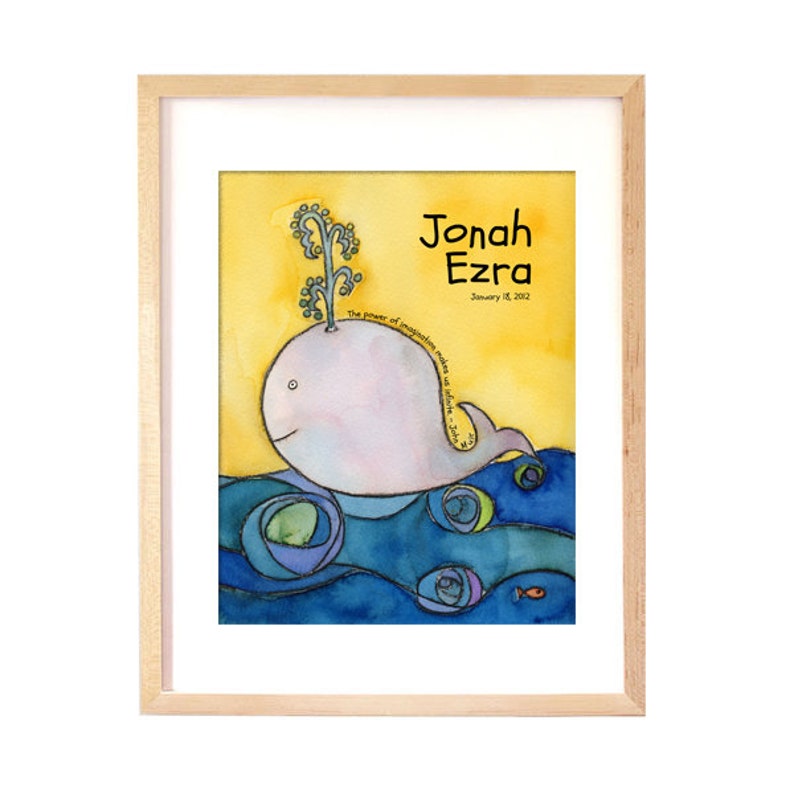 Mr. Whale - Watercolor Personalized Name Print - Etsy