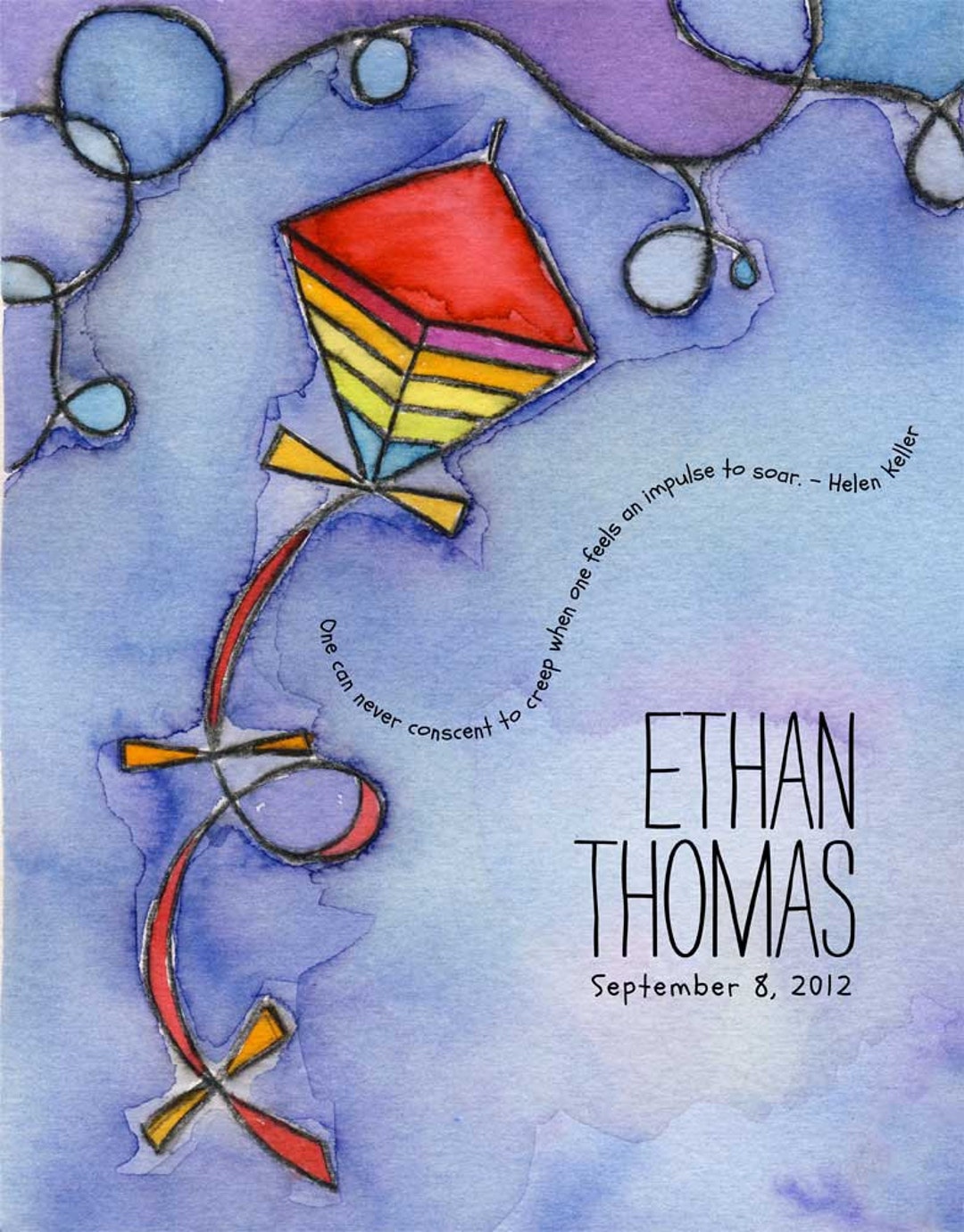 Imagine - Watercolor Personalized Name Print - Etsy