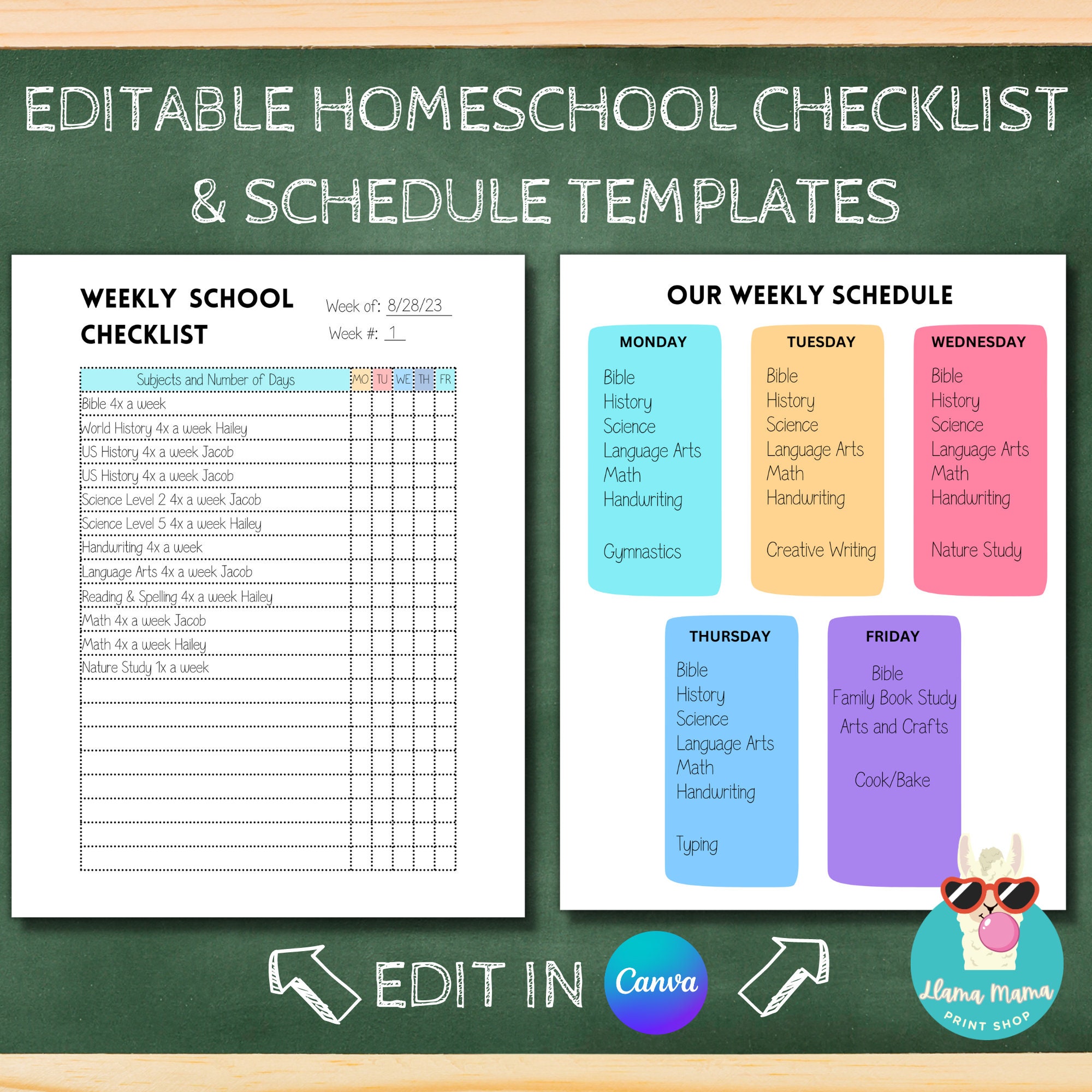 Homeschool Checklist and Schedule Templates - Homeschool Templates ...