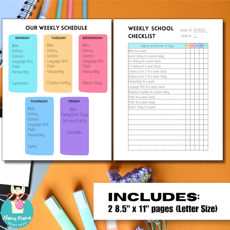 Homeschool Checklist and Schedule Templates - Homeschool Templates ...