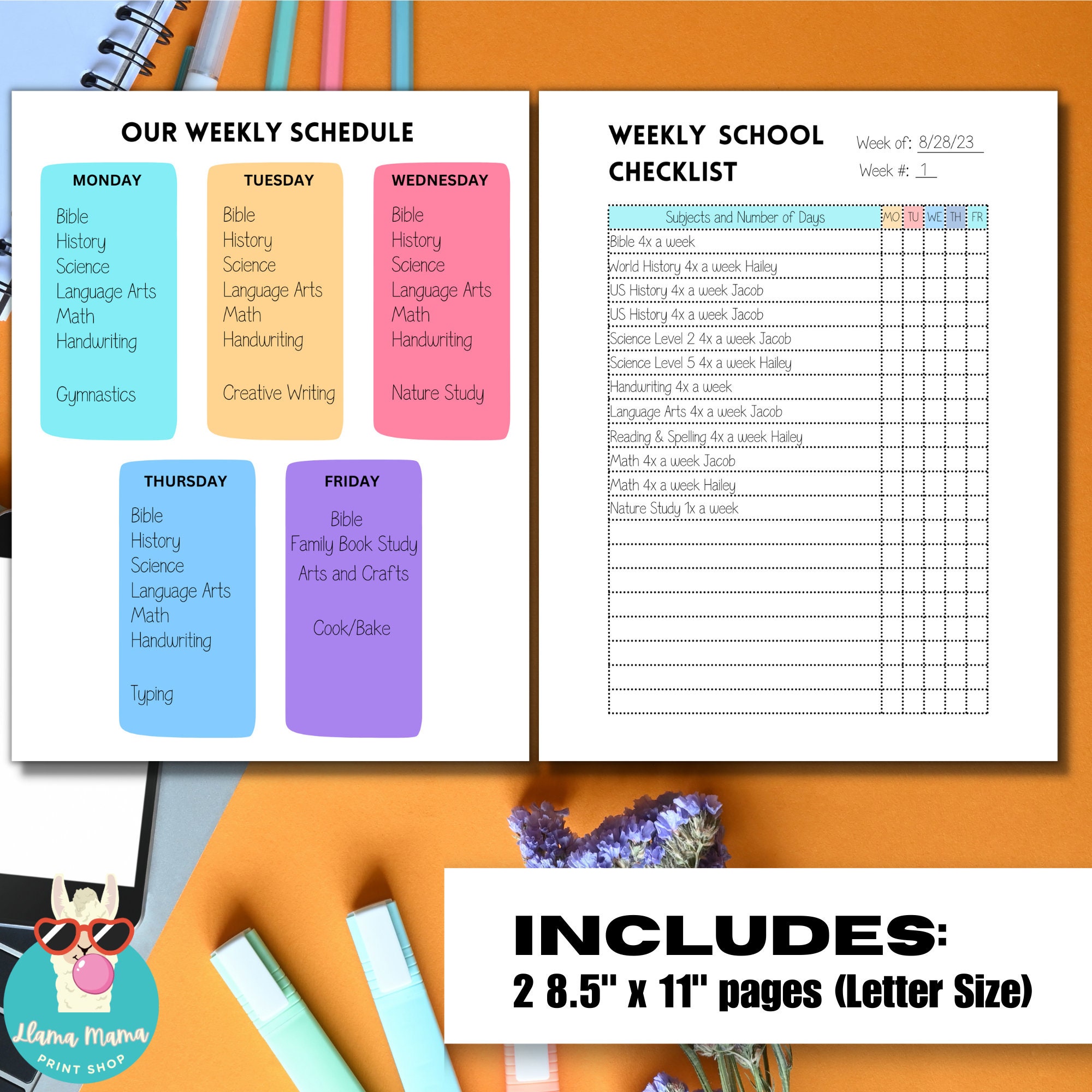 Homeschool Checklist and Schedule Templates - Homeschool Templates ...