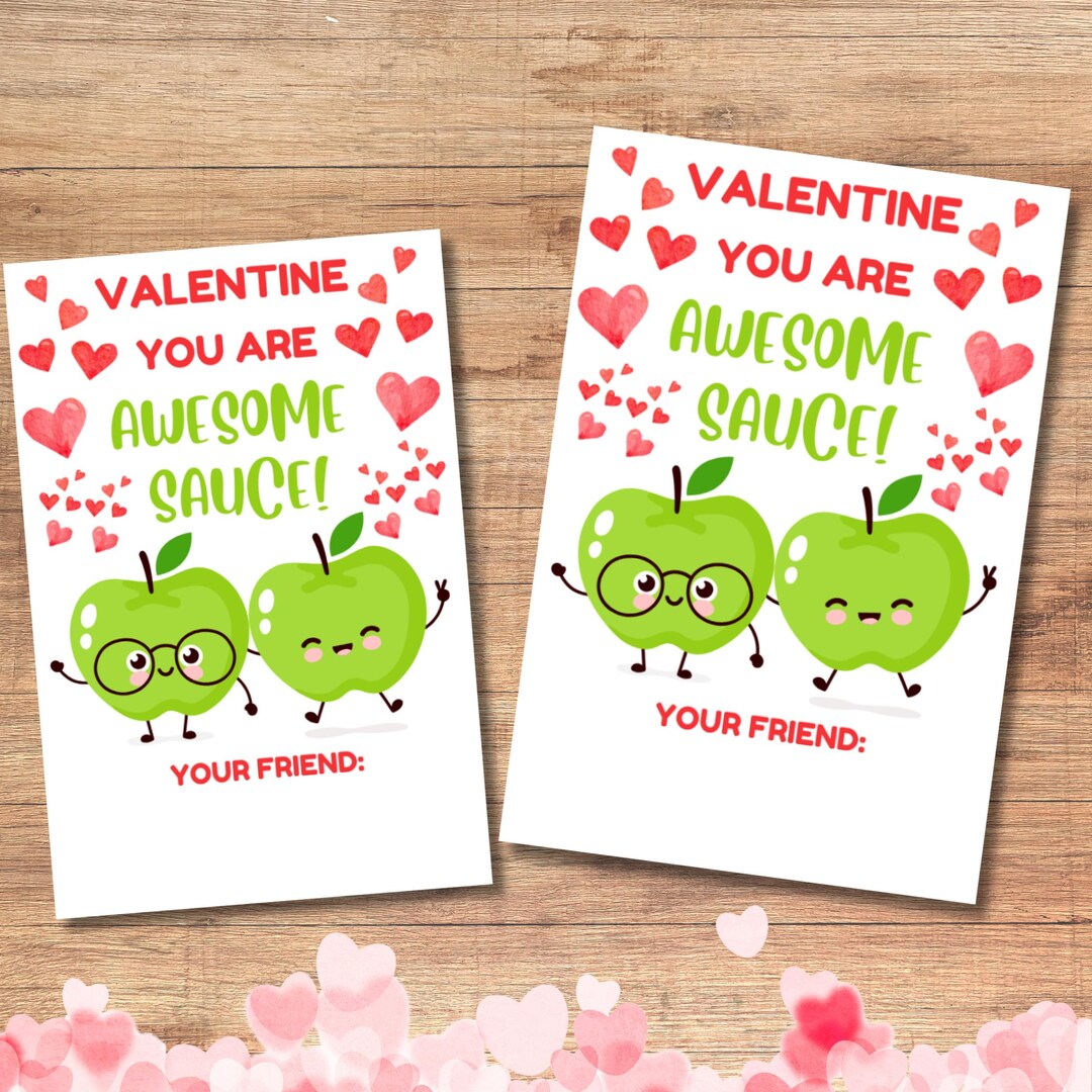 Applesauce Pouch Valentine Tags You Are Awesome Sauce Valentine Tags ...