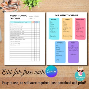 Homeschool Checklist and Schedule Templates - Homeschool Templates ...