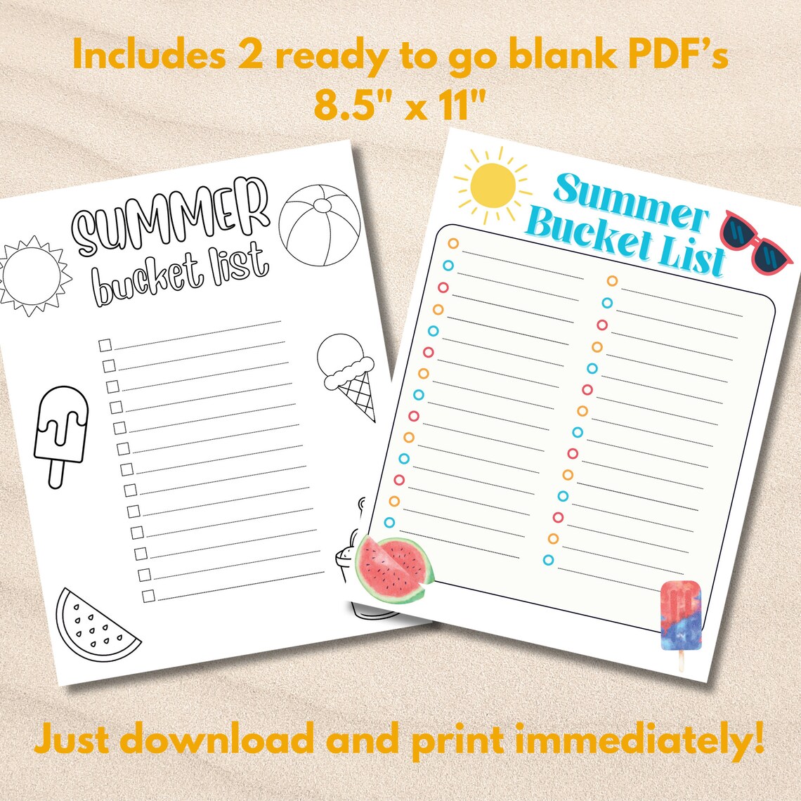 Summer Bucket List and Ideas Kids Summer Bucket List and Ideas Editable ...