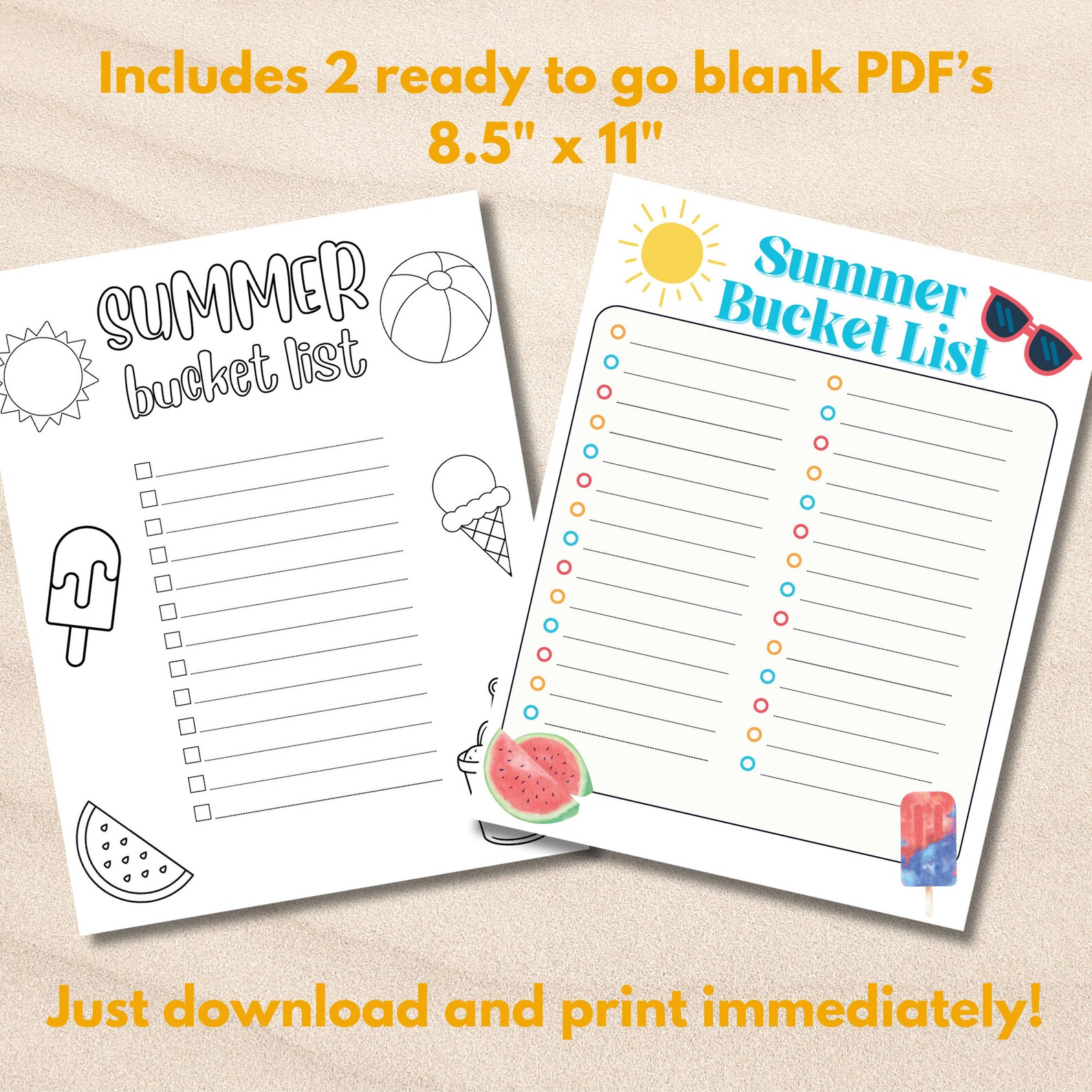 Summer Bucket List and Ideas Kids Summer Bucket List and Ideas Editable ...