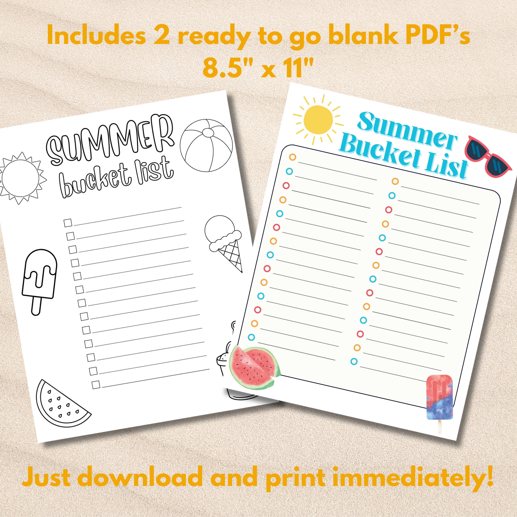 Summer Bucket List and Ideas Kids Summer Bucket List and Ideas Editable ...