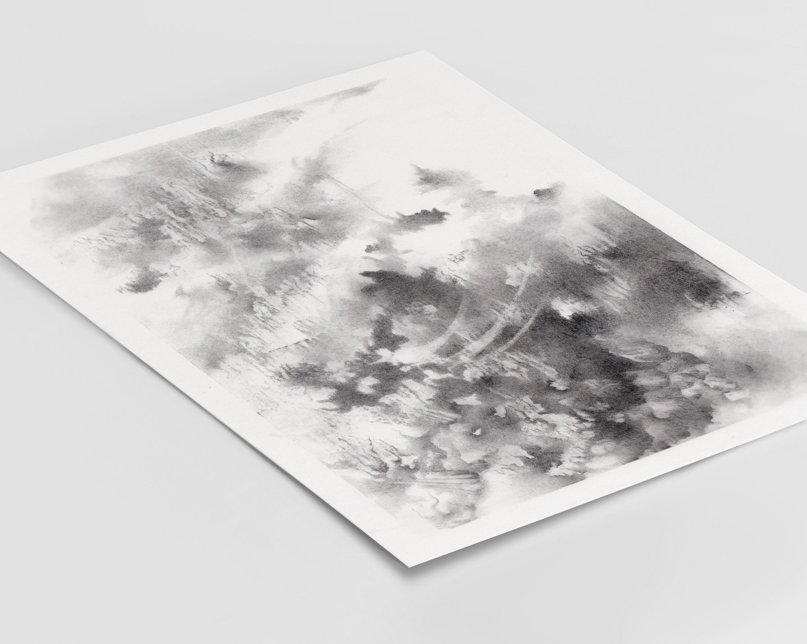 Stormy Landscape Drawing, Whirlwind Surrealistic Scenario, Shinning ...
