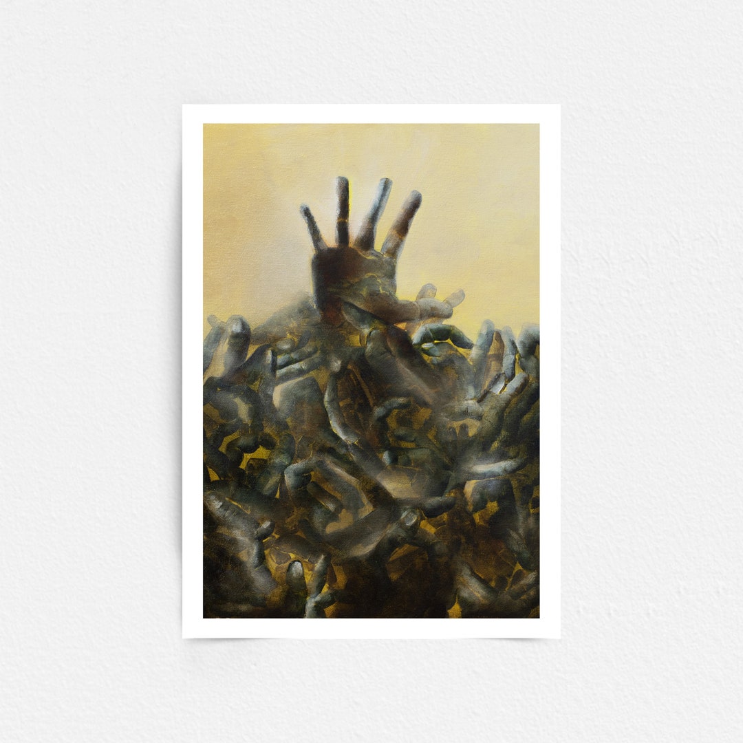 Hands Reaching the Sky Surrealism, Surrealist Scenario With Hands - Etsy