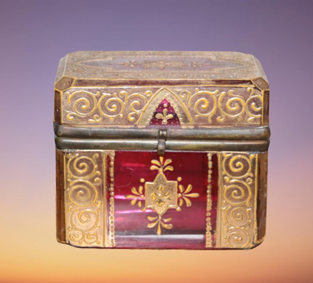 Moser Gilt Glass Casket Box - Etsy
