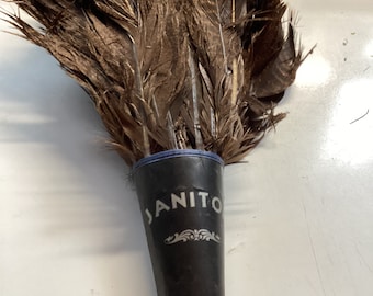 Vintage Victorian Feather Duster Antique Turkey Feather Duster Wooden ...