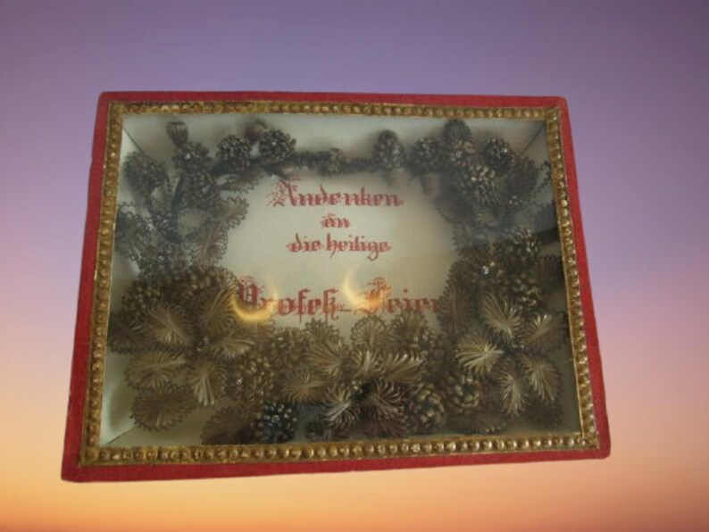 German Mourning Hair Jeweled Shadow Box Frame - Etsy