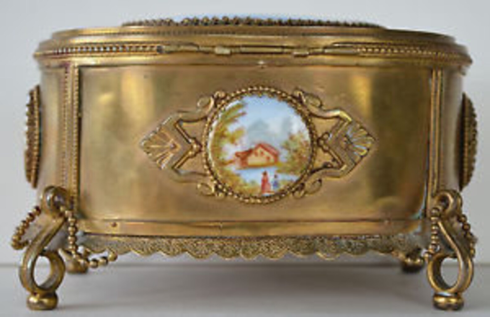 Guttin Bronze Porcelain Medallion Casket Box - Etsy