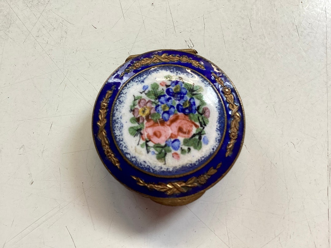 French Enamel Compact Box - Etsy