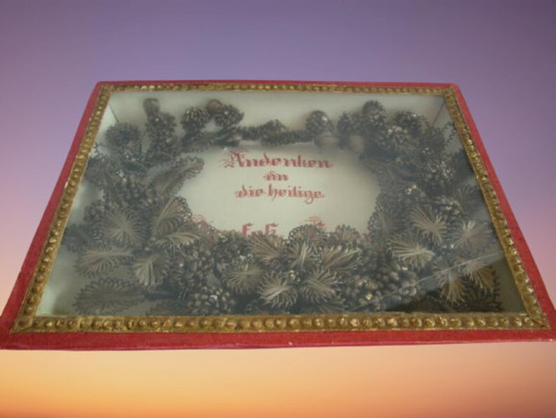 German Mourning Hair Jeweled Shadow Box Frame - Etsy