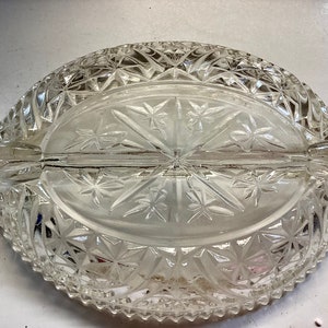 Cut Glass Decided Serving Dish - Etsy